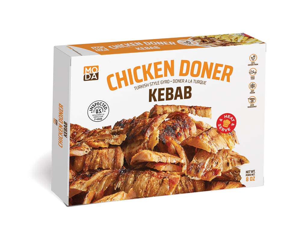 Moda Doner, Chicken, Cooked, Sliced, Retail, 8oz x 16pack - 101402 – H ...
