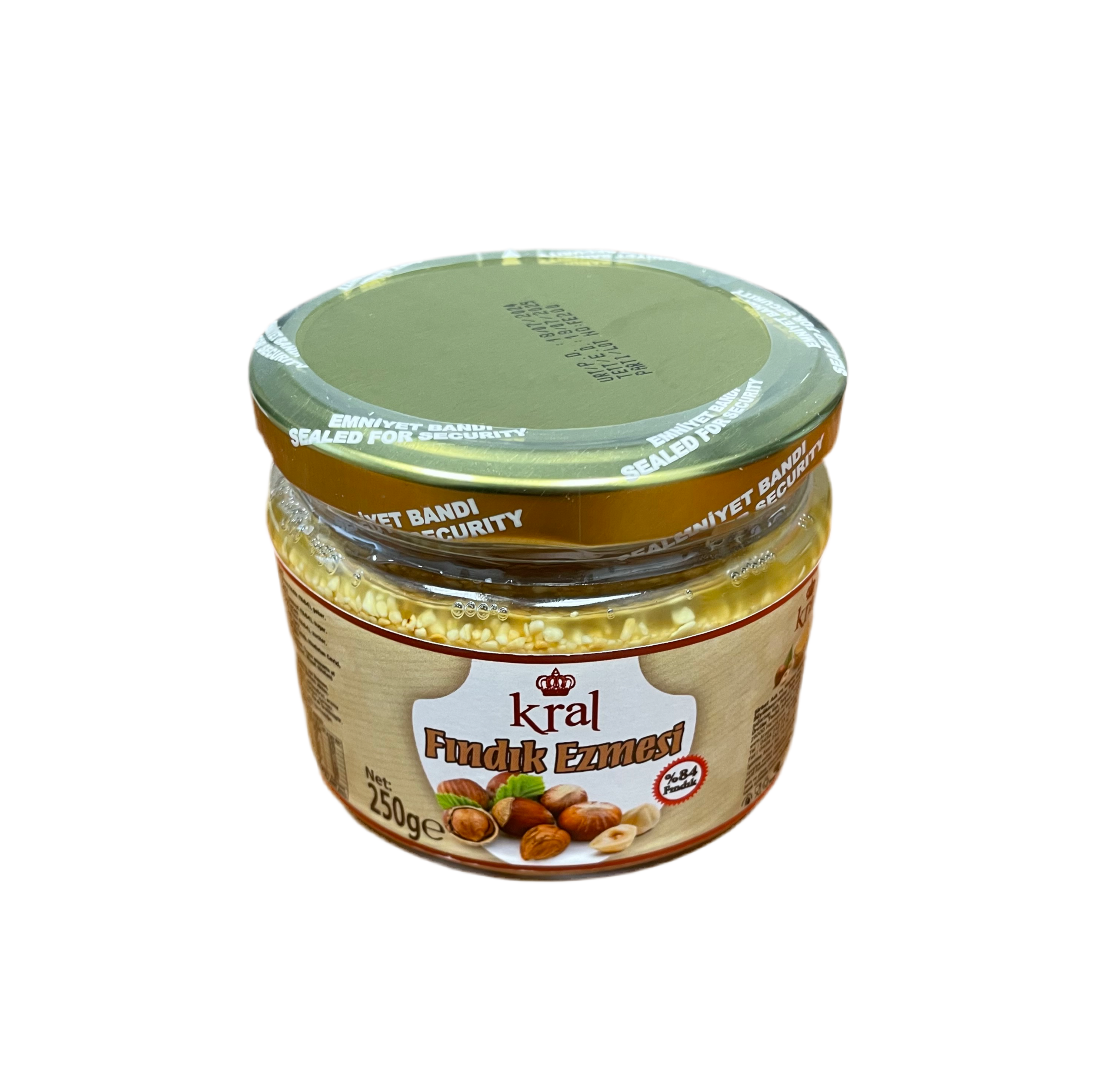 Kral Findikli Ezmesi, Hazelnut Butter, 84% Hazelnut, 250g x 6 - KR09 ...