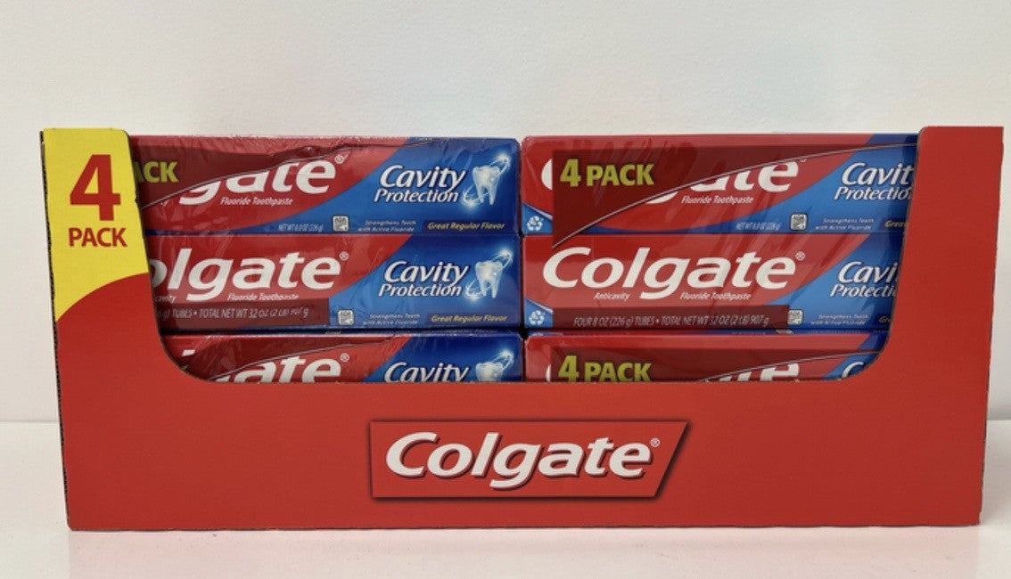 COLGATE 8 X 4PK X 8OZ | CAVITY PROTECTION || 32/CS - COL8C32 – H FOODS LLC